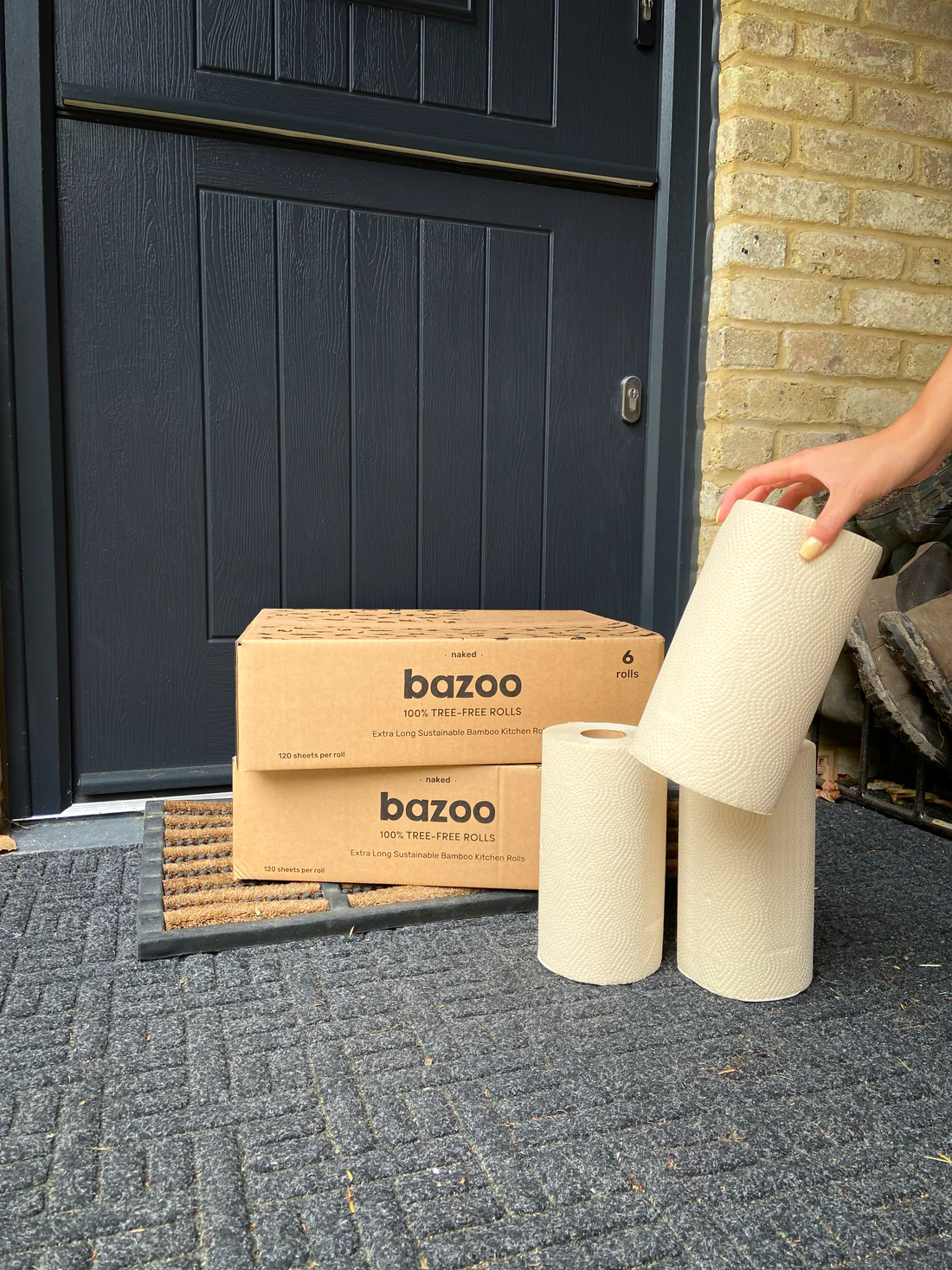 100% Unbleached Bamboo Kitchen Roll 12 Pack (Bazoo) | Healthy Supplies