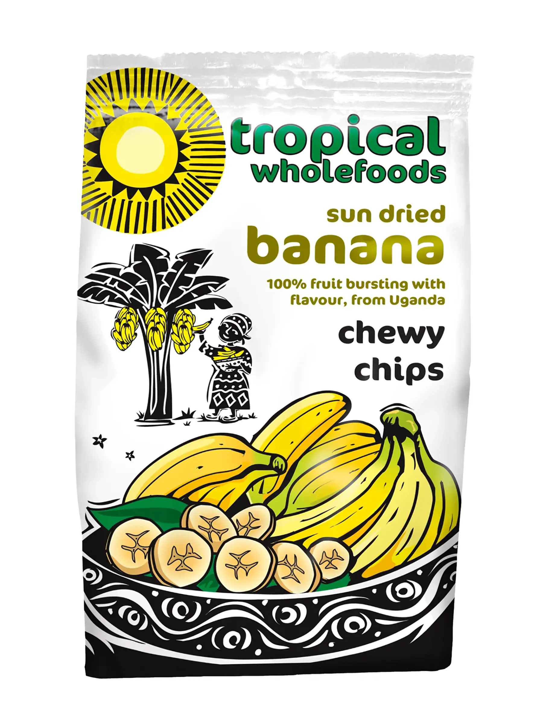 Dried Banana Chewy Chips 150g (Tropical Wholefoods) | Healthy Supplies