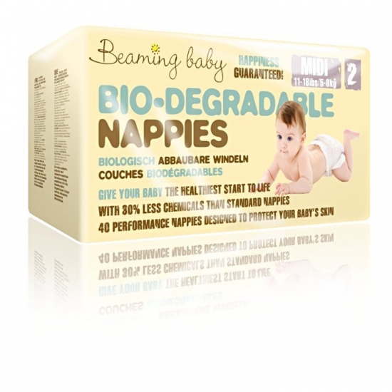 Bio-degradable Nappies, Size 2 Midi x 40 (Beaming Baby) | Healthy Supplies