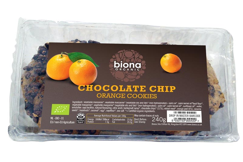 Chocolate Chip Orange Cookies, Organic 240g (Biona) | Healthy Supplies