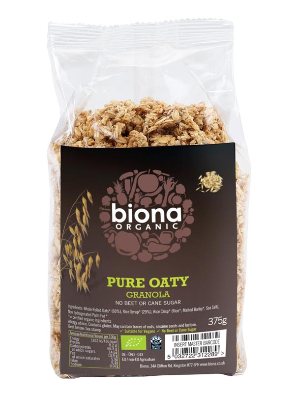 Pure Oaty Granola, Organic 375g (Biona) | Healthy Supplies