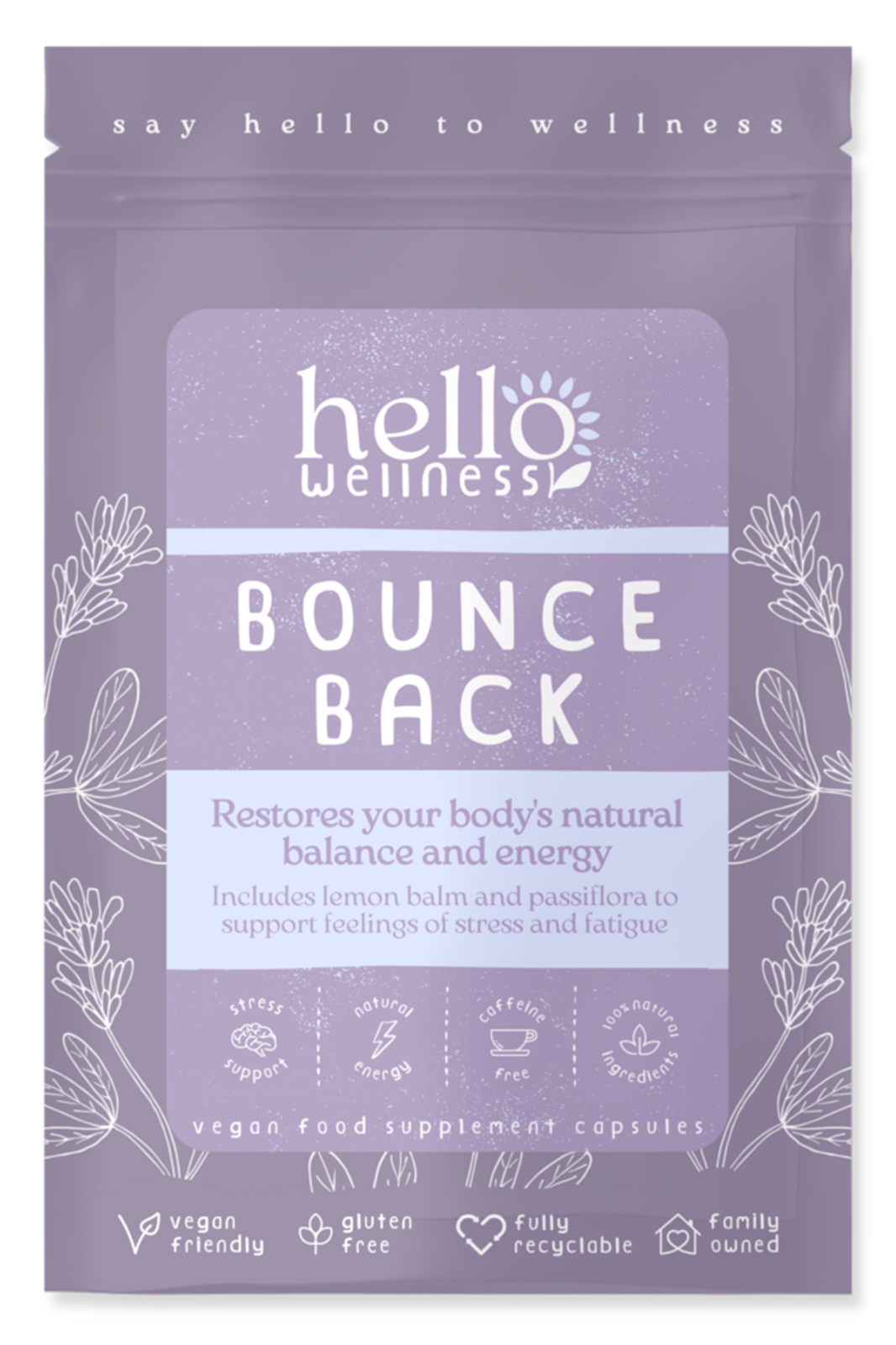 Bounce Back 60 Capsules (Hello Wellness) | Healthy Supplies