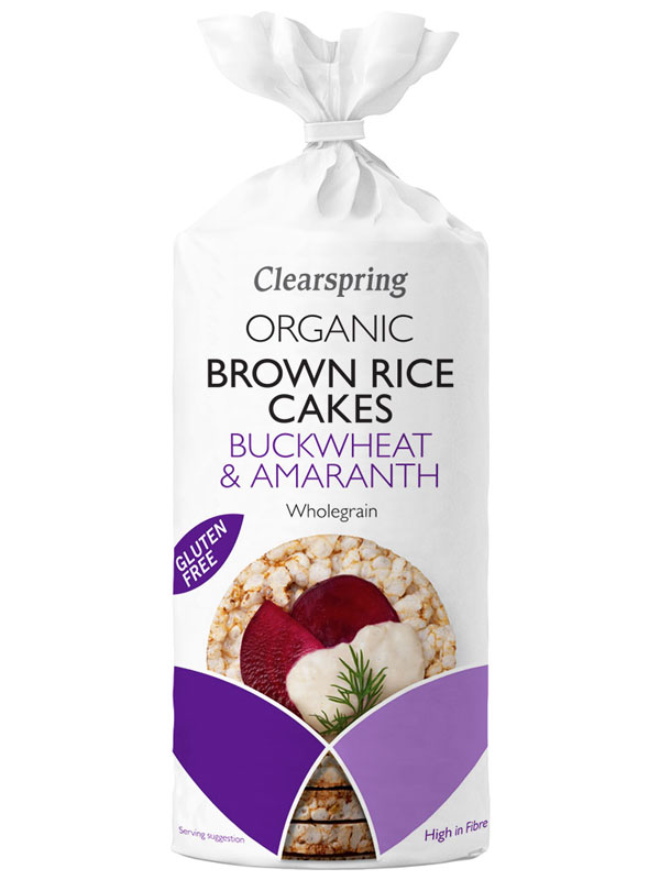 Organic Brown Rice Cakes with Buckwheat & Amaranth 120g (Clearspring ...