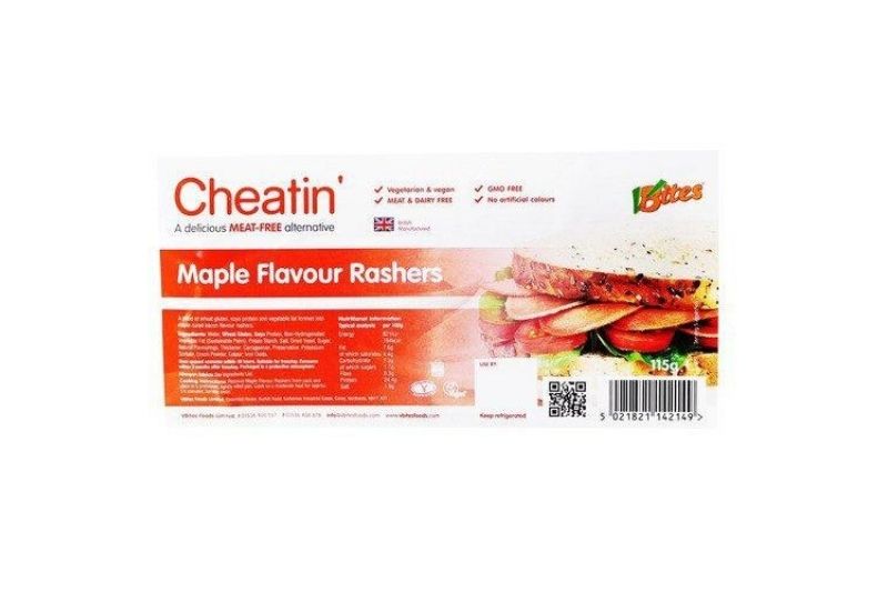 Cheatin Maple Flavoured Rashers 115g (VBites) | Healthy Supplies