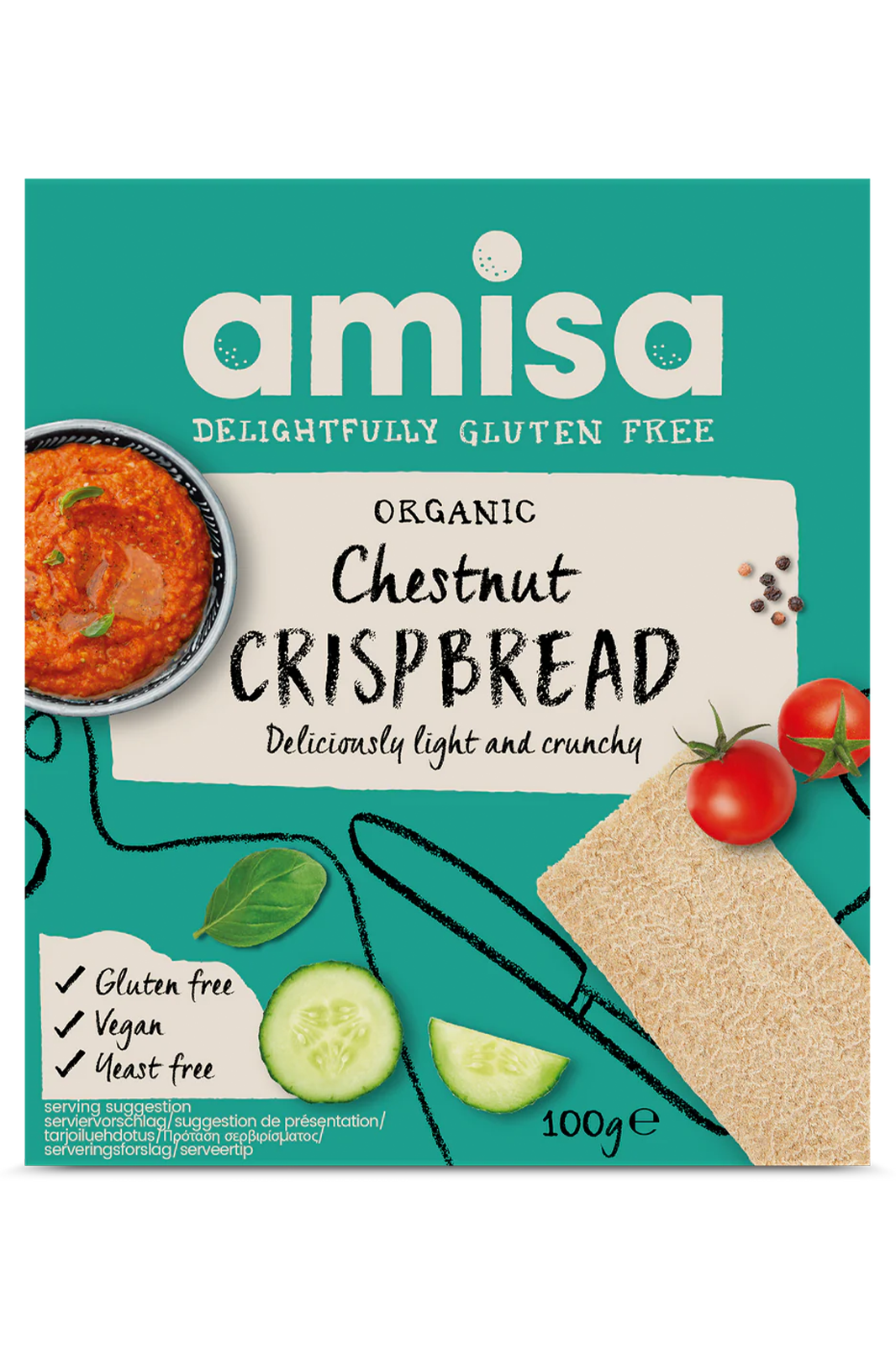 Organic Gluten Free Chestnut Crispbread 100g (Amisa) | Healthy Supplies