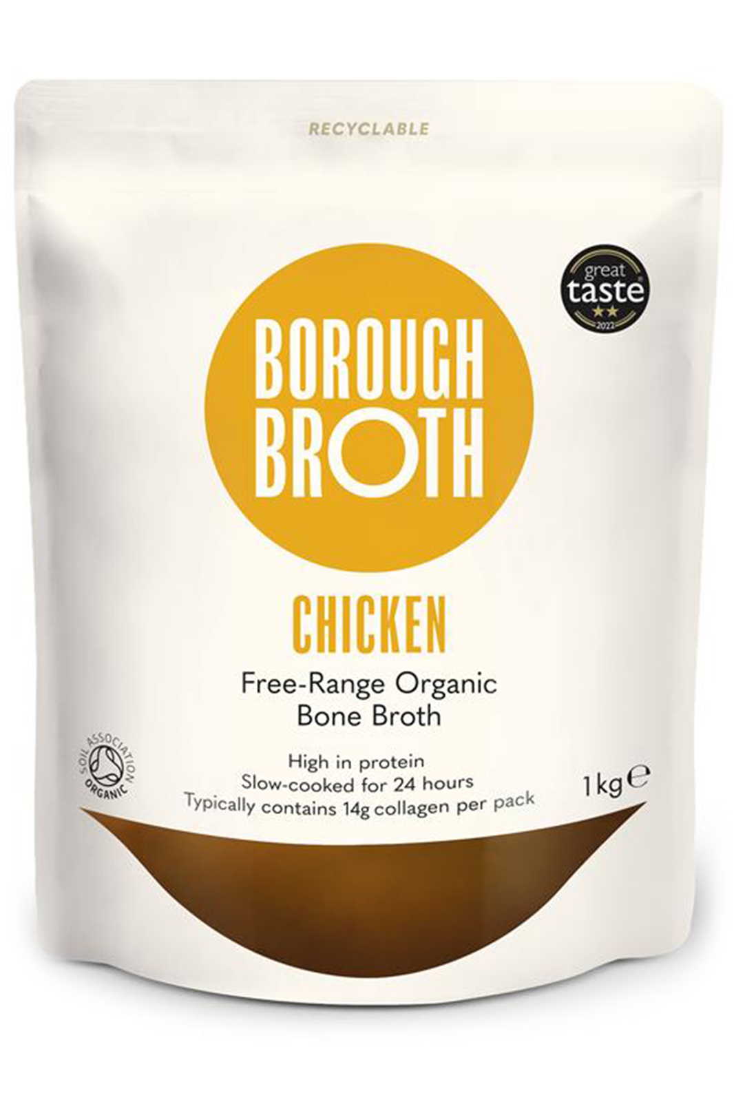 Organic Free-Range Chicken Bone Broth 1kg (Borough Broth) | Healthy ...