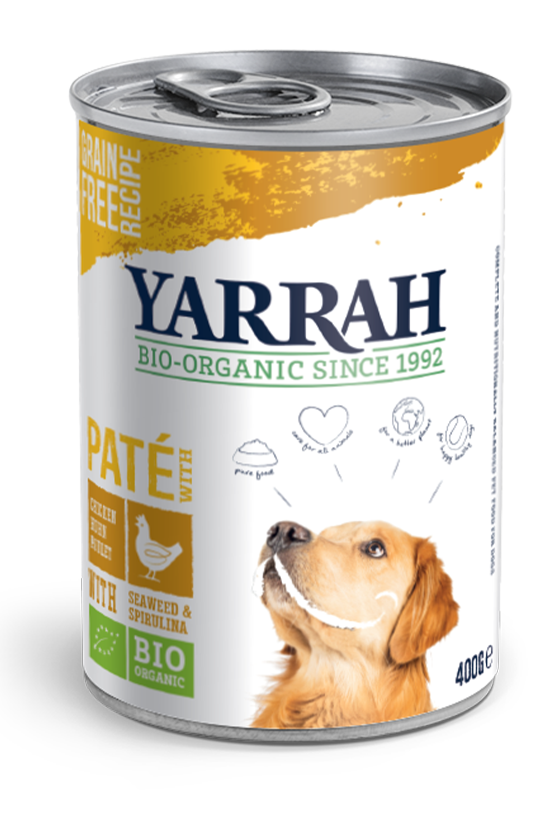 Organic Chicken Pate for Dogs, Organic 400g (Yarrah) | Healthy Supplies