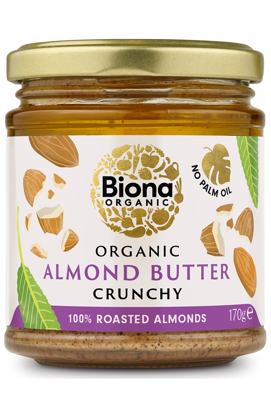 Organic Crunchy Almond Butter 170g (Biona) | Healthy Supplies