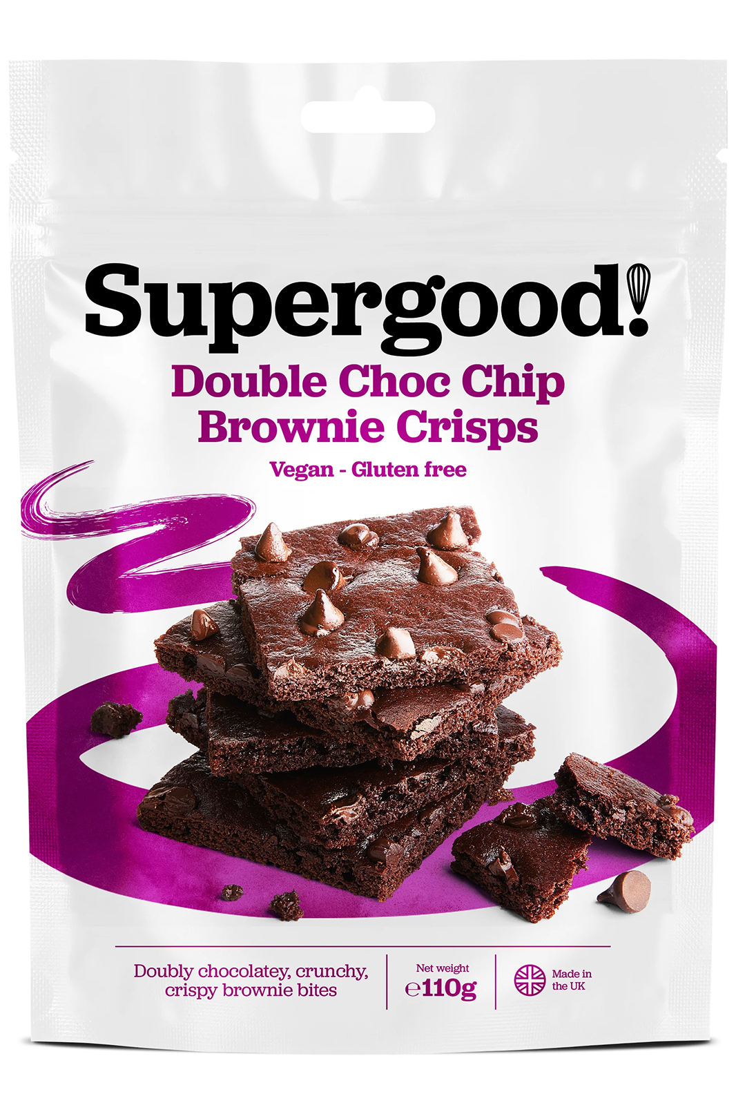 Double Choc Chip Brownie Crisps 110g (Supergood) | Healthy Supplies
