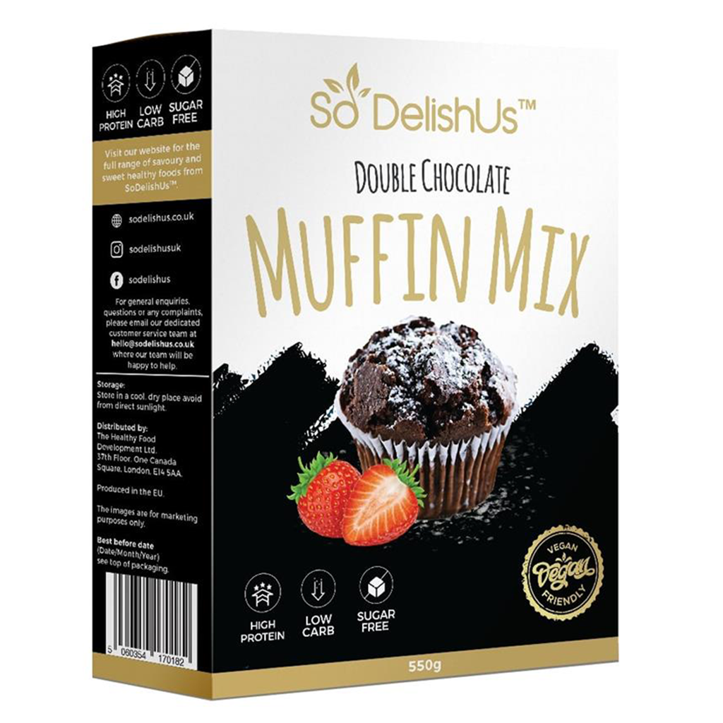 Double Chocolate Muffin Mix 550g (SoDelishUs) | Healthy Supplies
