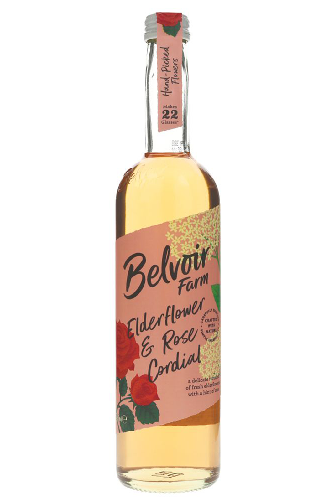 Elderflower & Rose Cordial 500ml (Belvoir) | Healthy Supplies