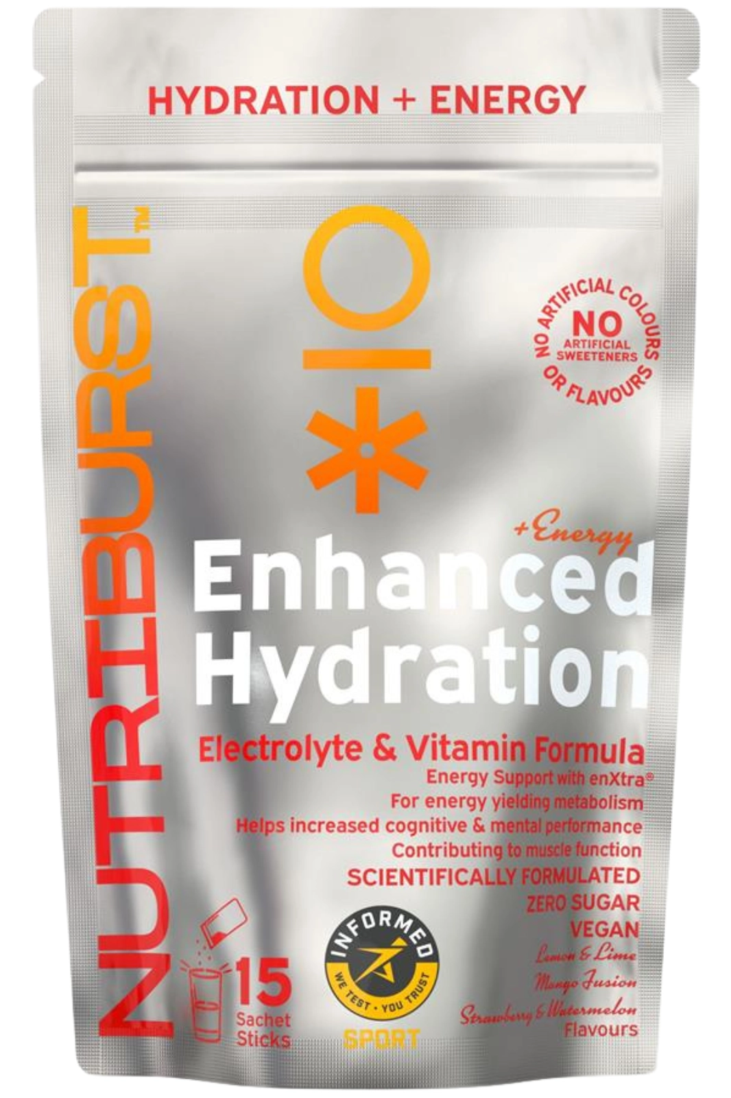 Enhanced Hydration + Energy Mixed Fruit Flavour 15 Sachets (Nutriburst ...