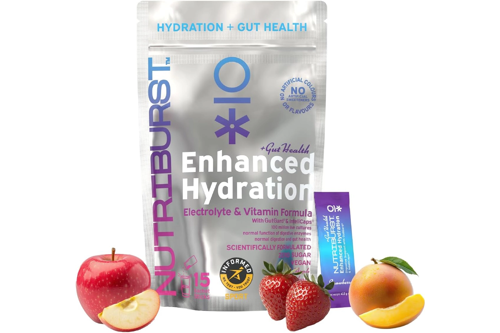 Enhanced Hydration + Gut Health Mixed Fruit Flavour 15 Sachets ...
