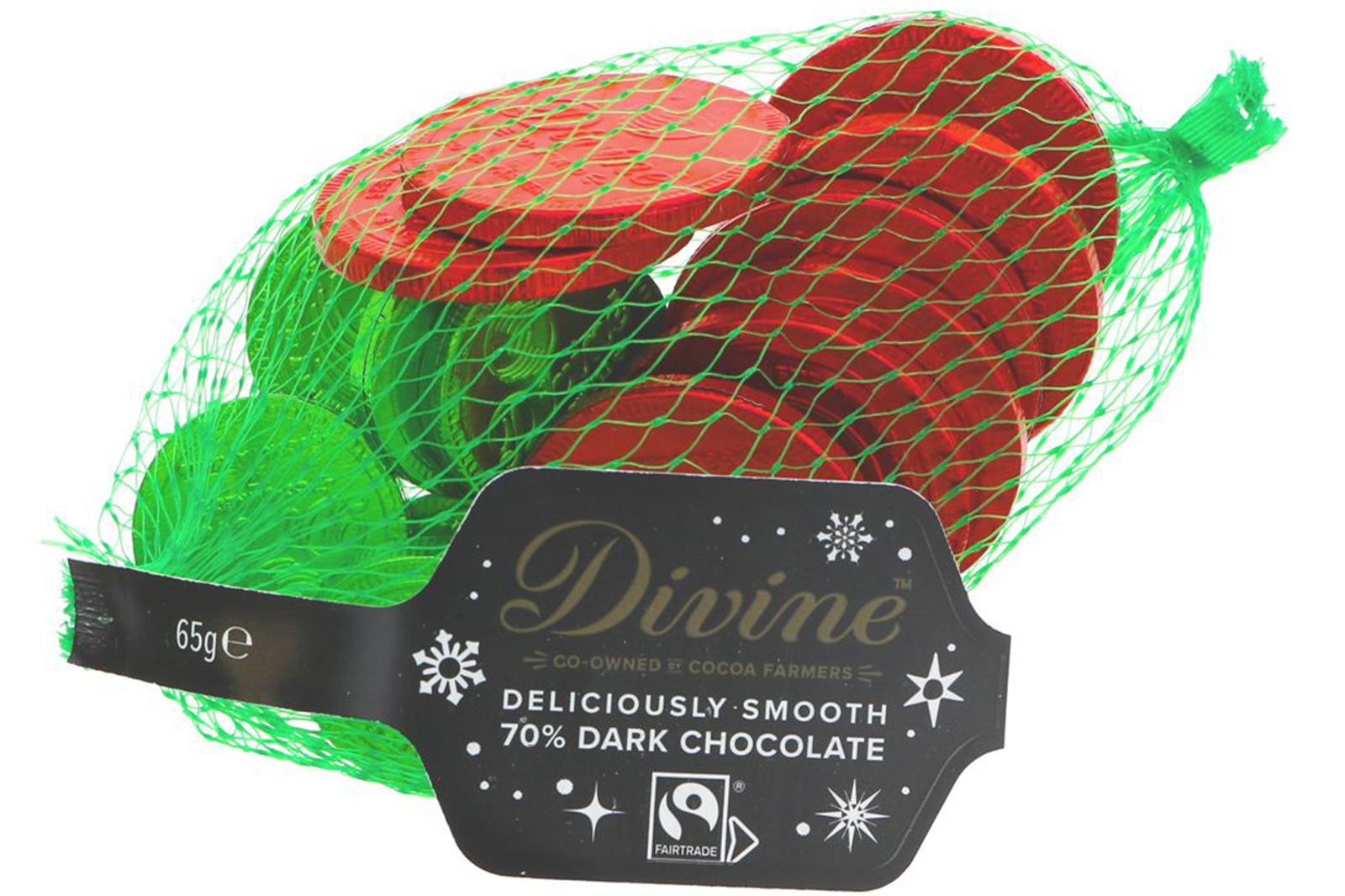 Fairtrade Dark chocolate Coins 65g (Divine) | Healthy Supplies