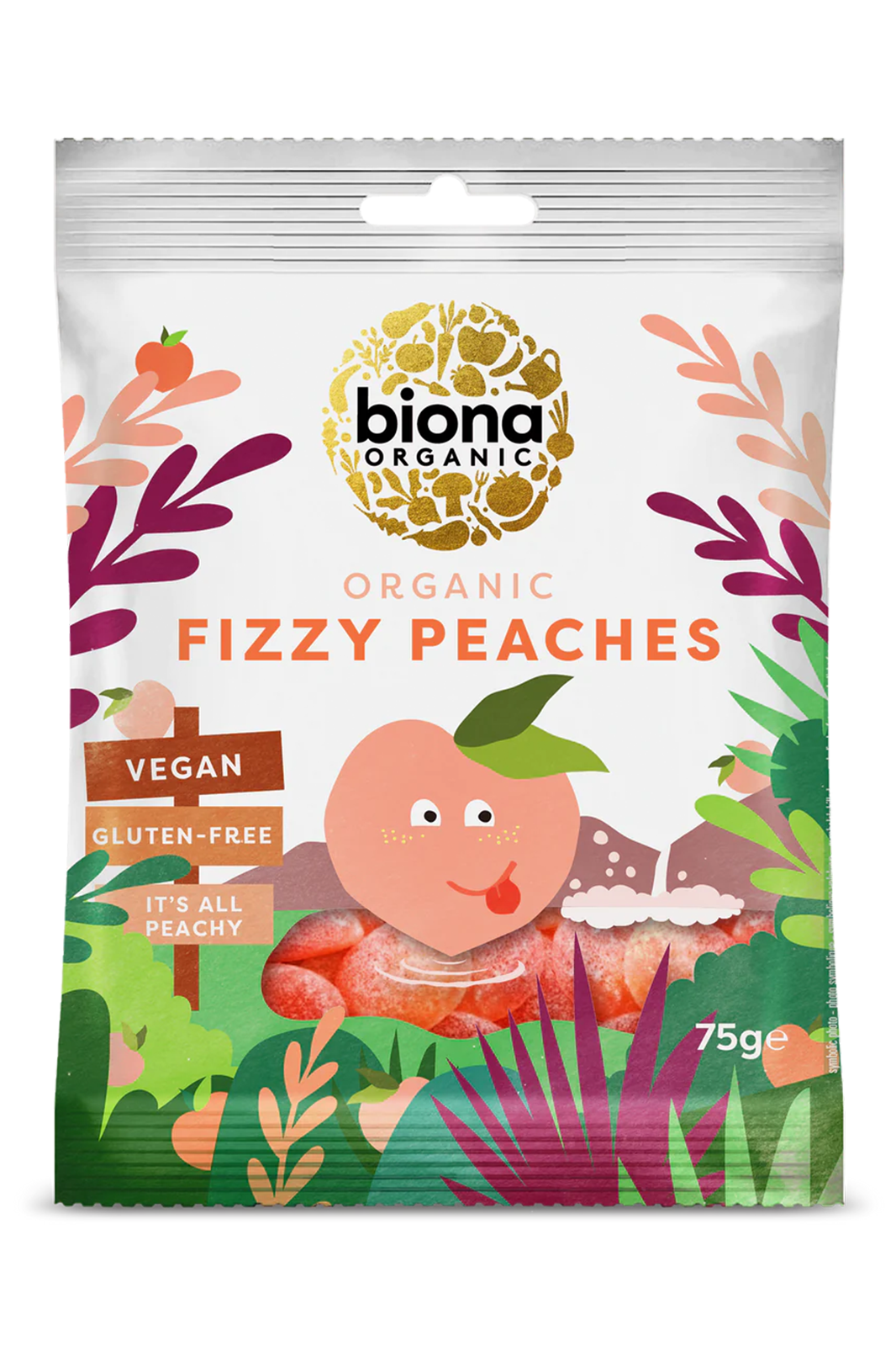 Organic Fizzy Peaches 75g (Biona) | Healthy Supplies