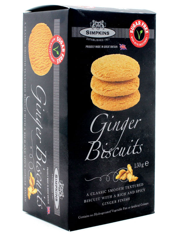 Sugar Free Ginger Biscuits 150g (Simpkins) | Healthy Supplies