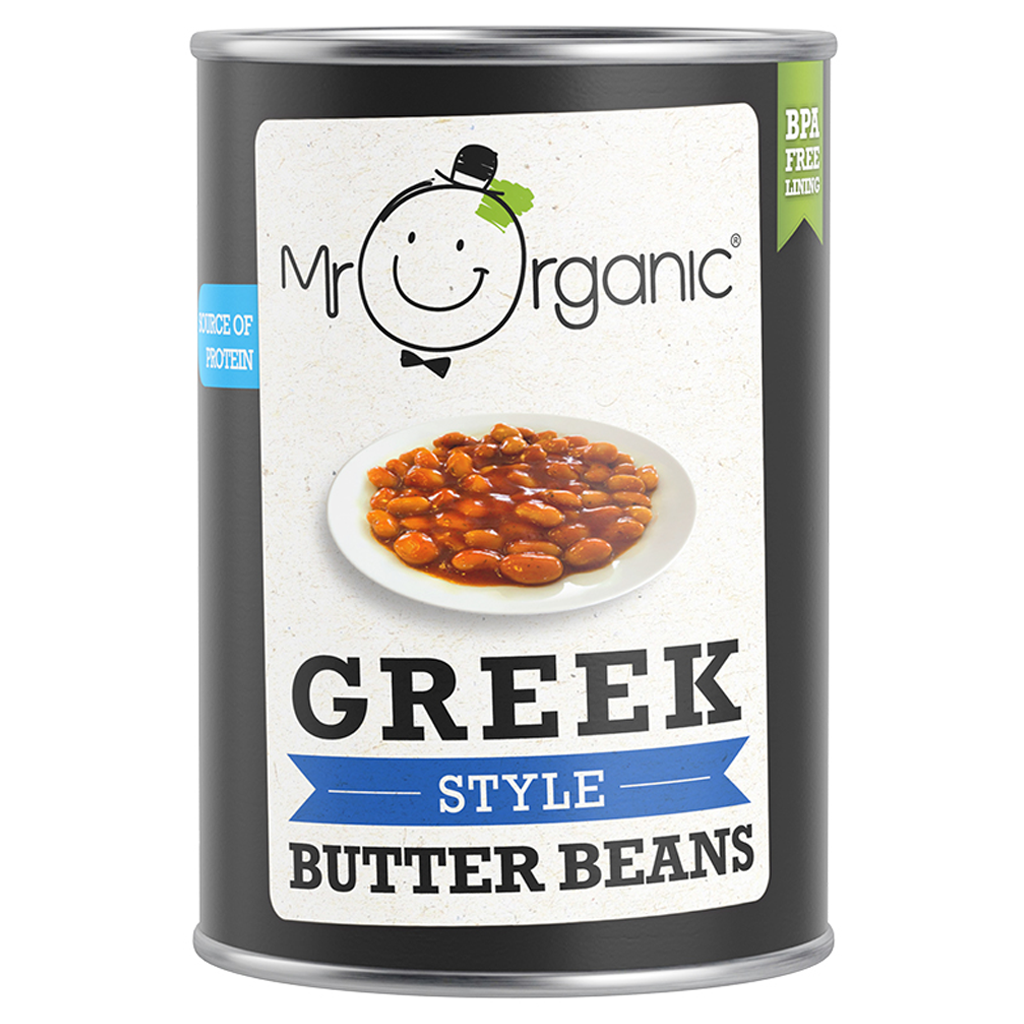 Organic Greek Style Butter Beans 400g (Mr Organic) | Healthy Supplies