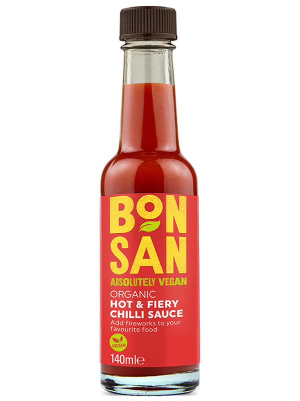 Organic Hot & Fiery Chilli Sauce 140ml (Bonsan) | Healthy Supplies