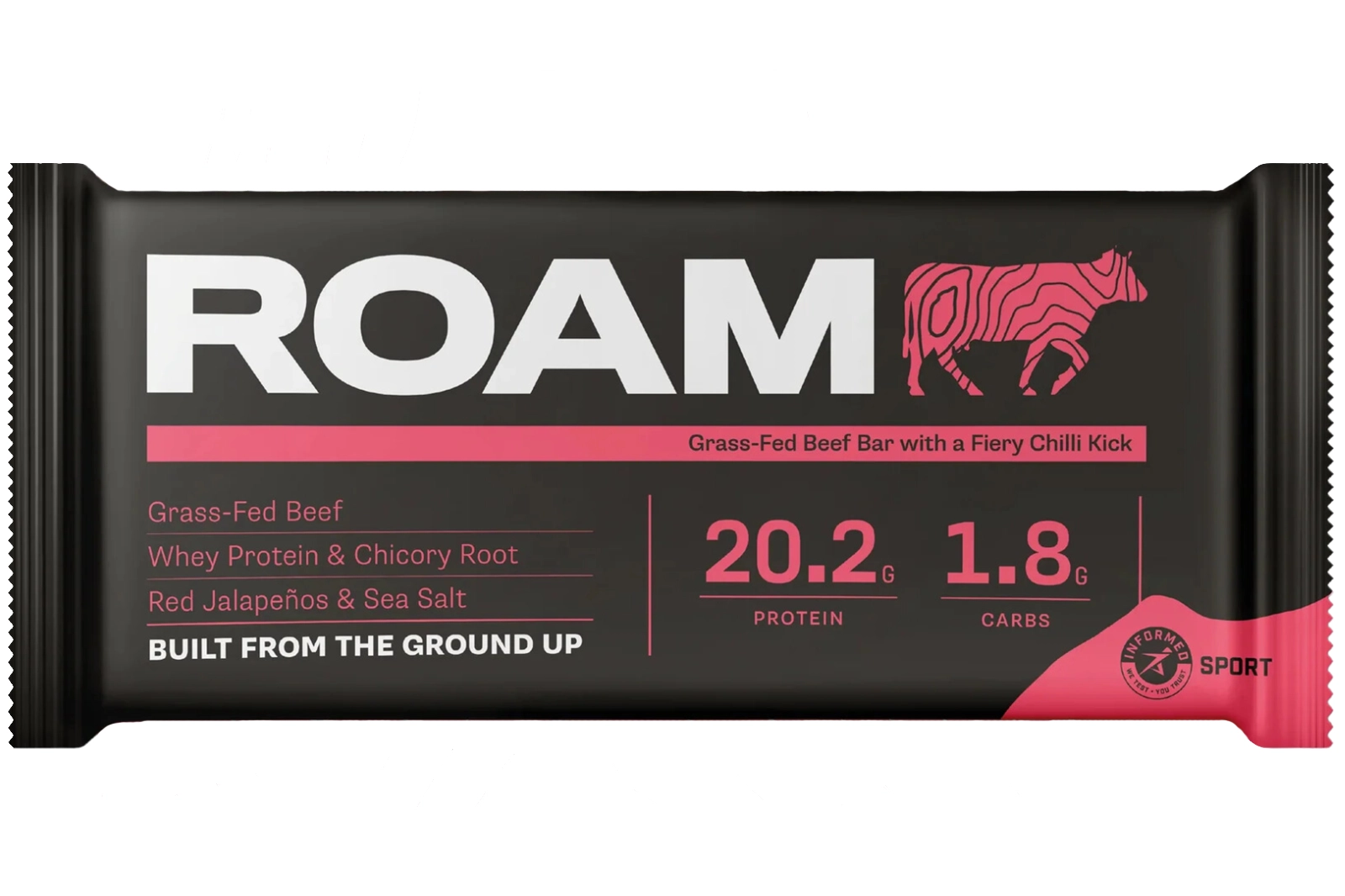 Jalapeno Chilli Grass-fed Beef Bar 45g (Roam) | Healthy Supplies