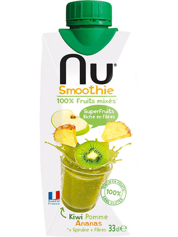Kiwi, Apple & Pineapple Smoothie 330ml (NU Smoothies) | Healthy Supplies
