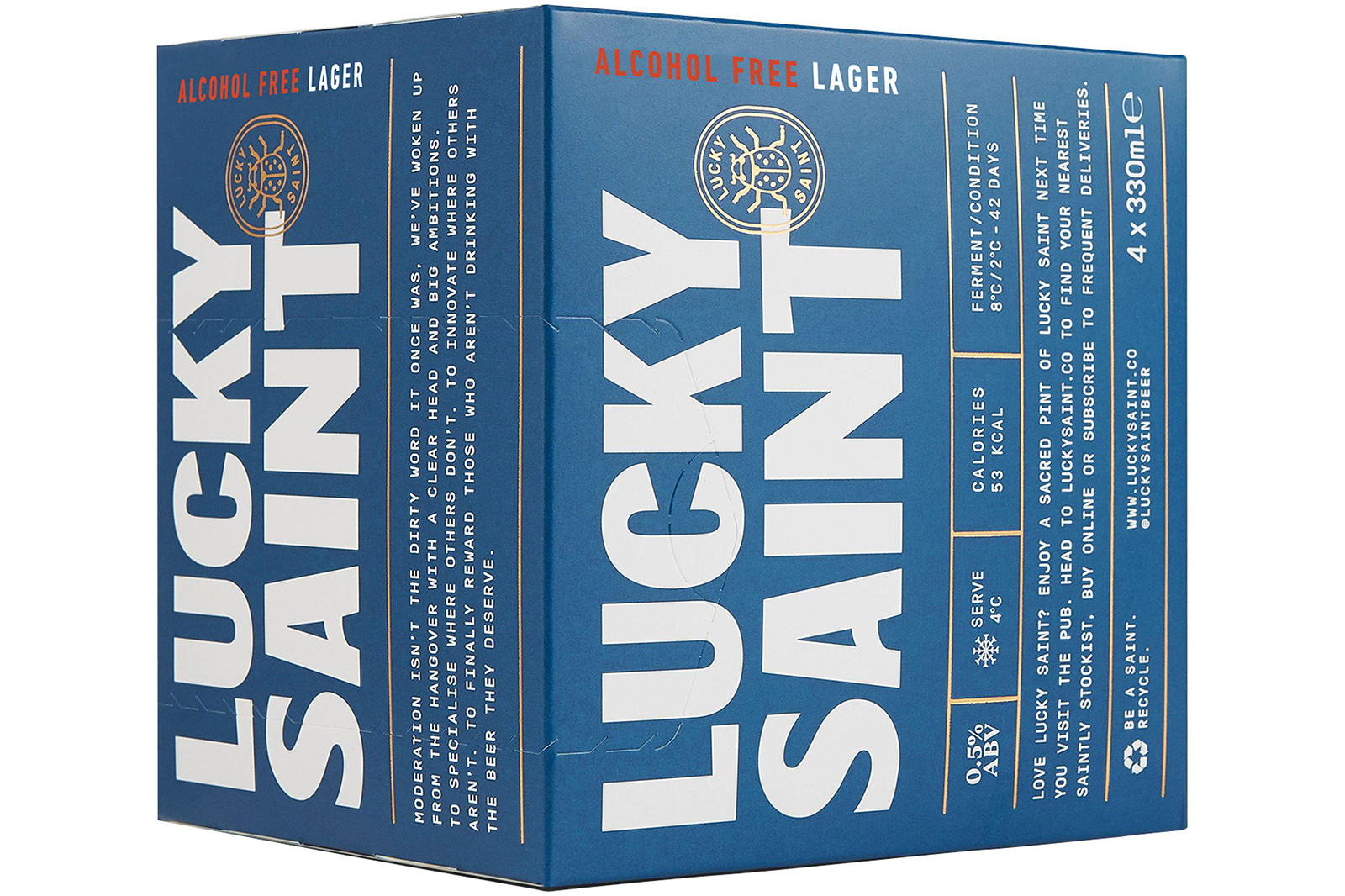 Superior Unfiltered Alcohol Free Lager 4x330ml (Lucky Saint) | Healthy ...