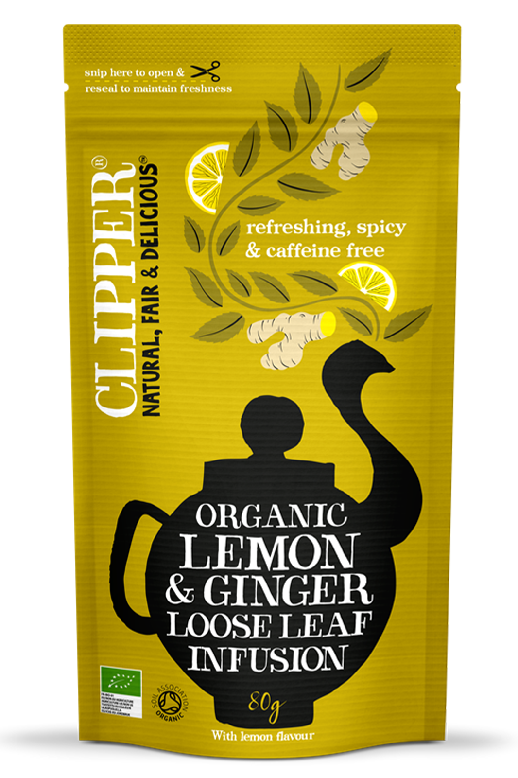 Organic Lemon & Ginger Loose Leaf Tea 80g (Clipper) | Healthy Supplies