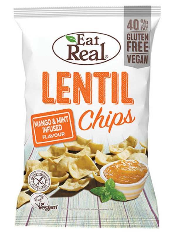 Lentil Mango & Mint Chips 40g (Eat Real) | Healthy Supplies