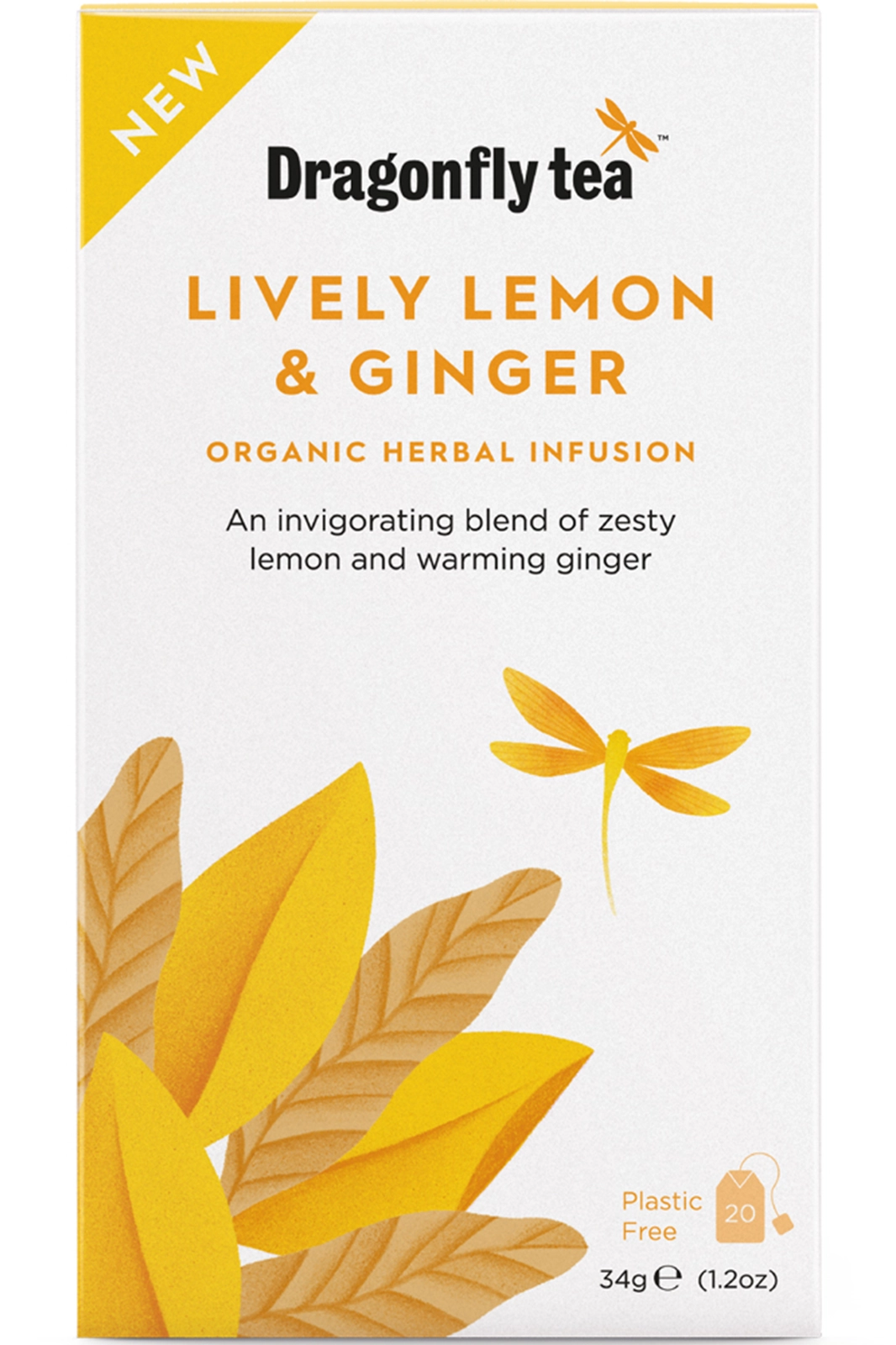 Organic Lively Lemon & Ginger x 20 Bags (Dragonfly Tea) | Healthy Supplies