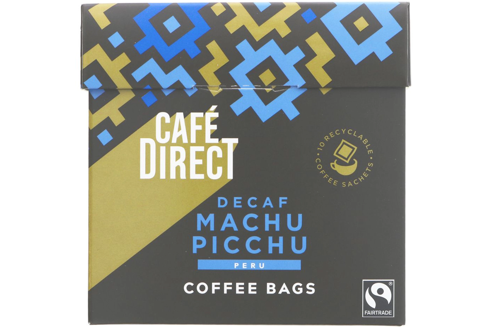Machu Picchu Decaf Coffee Bags 10x7g (Cafedirect) | Healthy Supplies