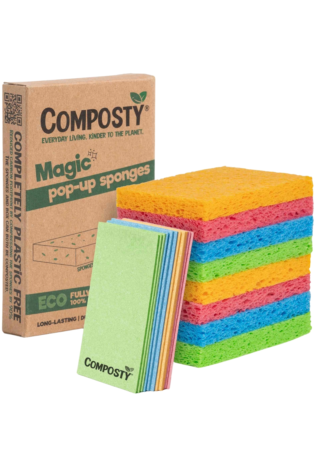 Magic 'Pop-Up' Sponges x 12 (Composty) | Healthy Supplies