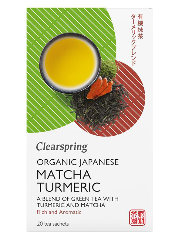 Organic Japanese Matcha Turmeric 20 Tea Sachets (Clearspring) | Healthy ...