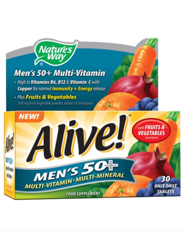 Alive! Men's 50+ Multi-Vitamin, 30 Tablets (Nature's Way) | Healthy ...