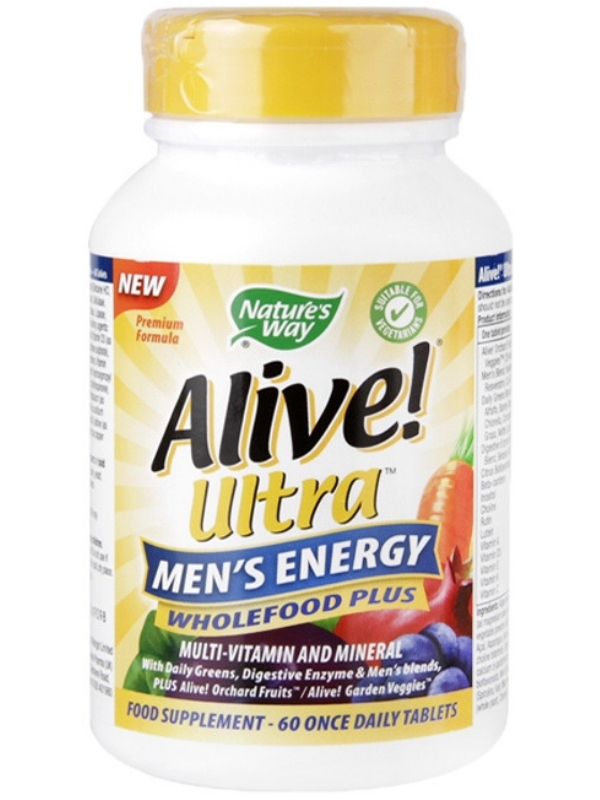 Alive! Ultra Men's Energy Wholefood Plus, 60 Tablets (Nature's Way ...