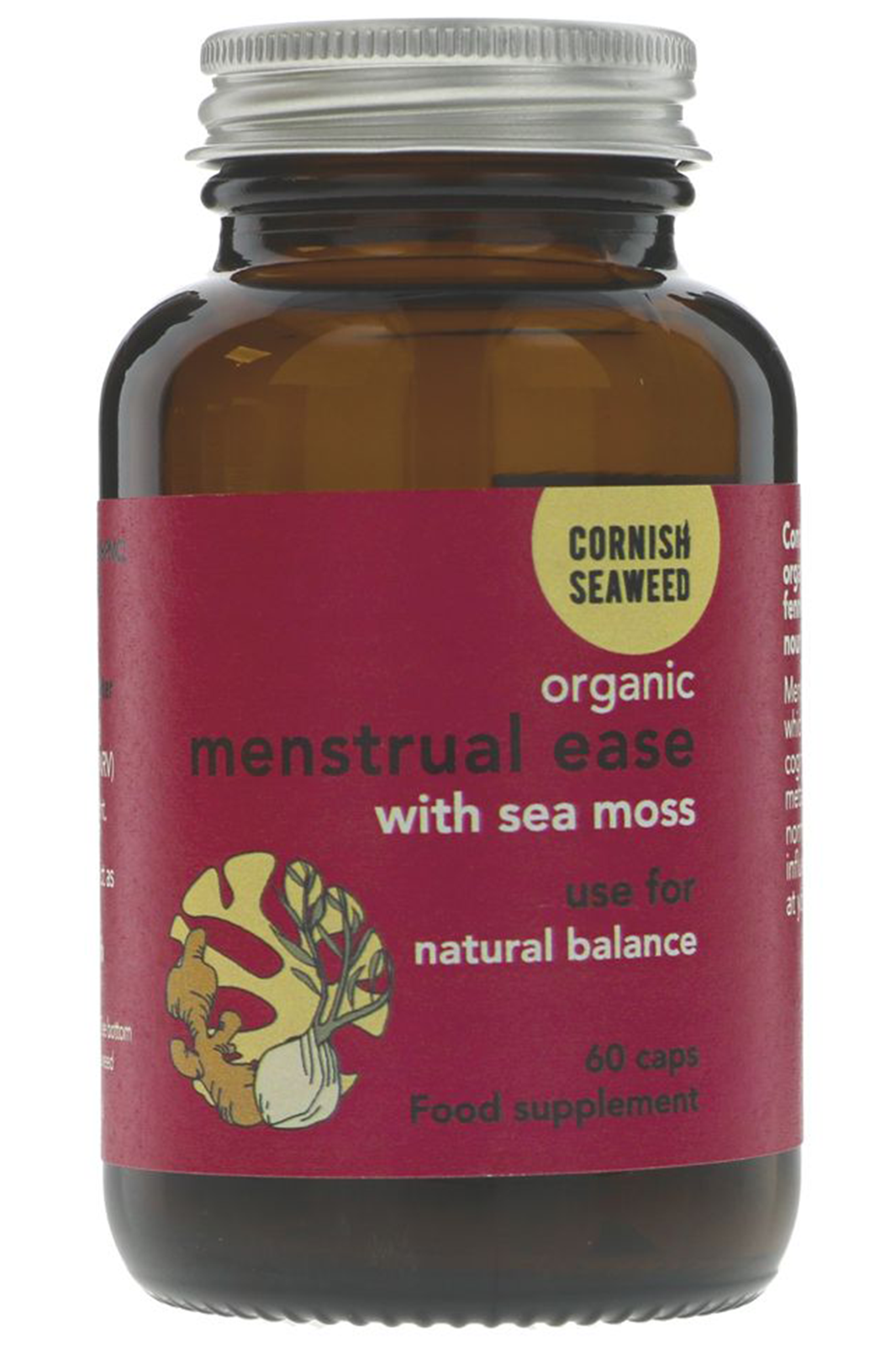 Organic Menstrual Ease Supplement x 60 Capsules (The Cornish Seaweed ...