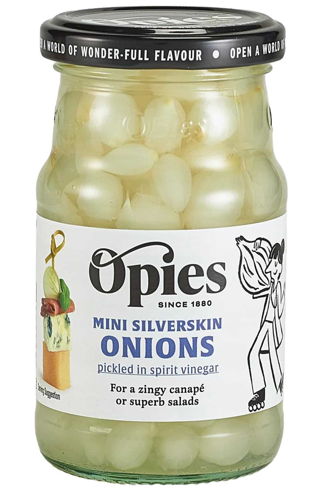 Mini Sliverskin Onions with Spirit Vinegar 227g (Opies) | Healthy Supplies