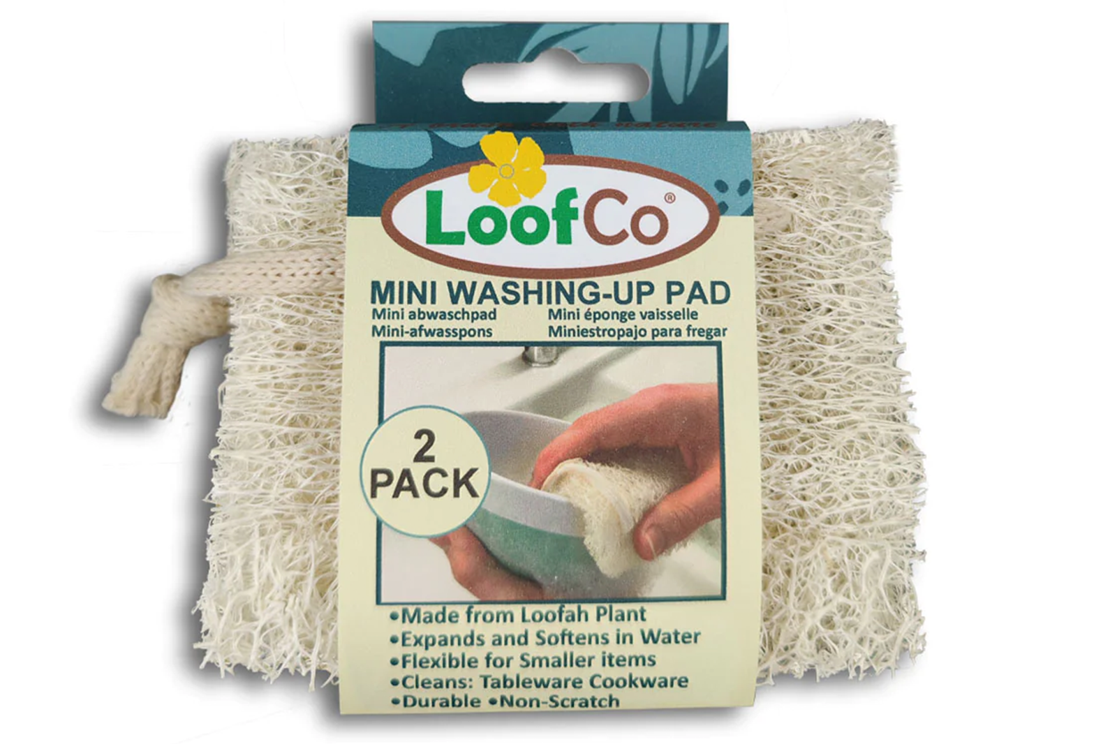 Mini-Washing-Up Loofah Pads 2 Pack (LoofCo) | Healthy Supplies