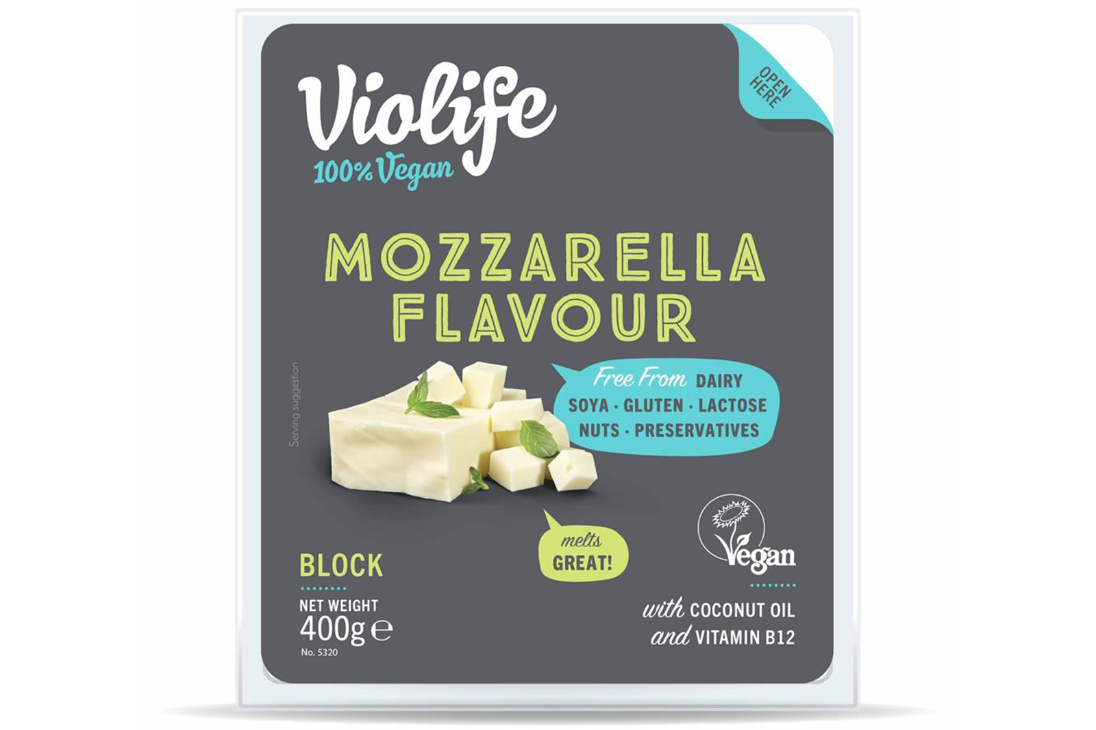 Mozzarella Flavour Block 400g (Violife) | Healthy Supplies