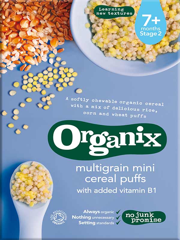Multigrain Mini Puffs, Organic 90g (Organix) | Healthy Supplies
