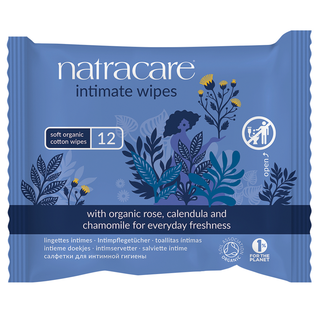 Organic Cotton Intimate Wipes x12 wipes (Natracare) | Healthy Supplies