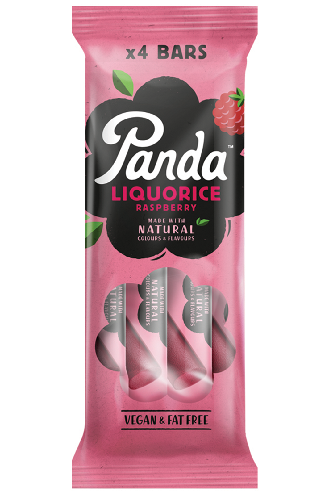 Natural Raspberry Liquorice Bar 4 Pack (Panda) | Healthy Supplies