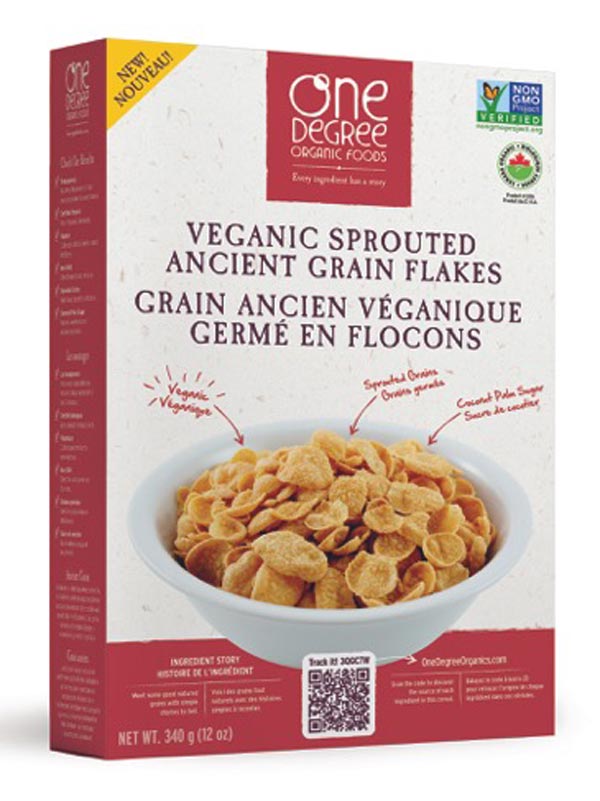 Veganic Sprouted Ancient Grain Flakes, Organic 340g (One Degree Organic ...