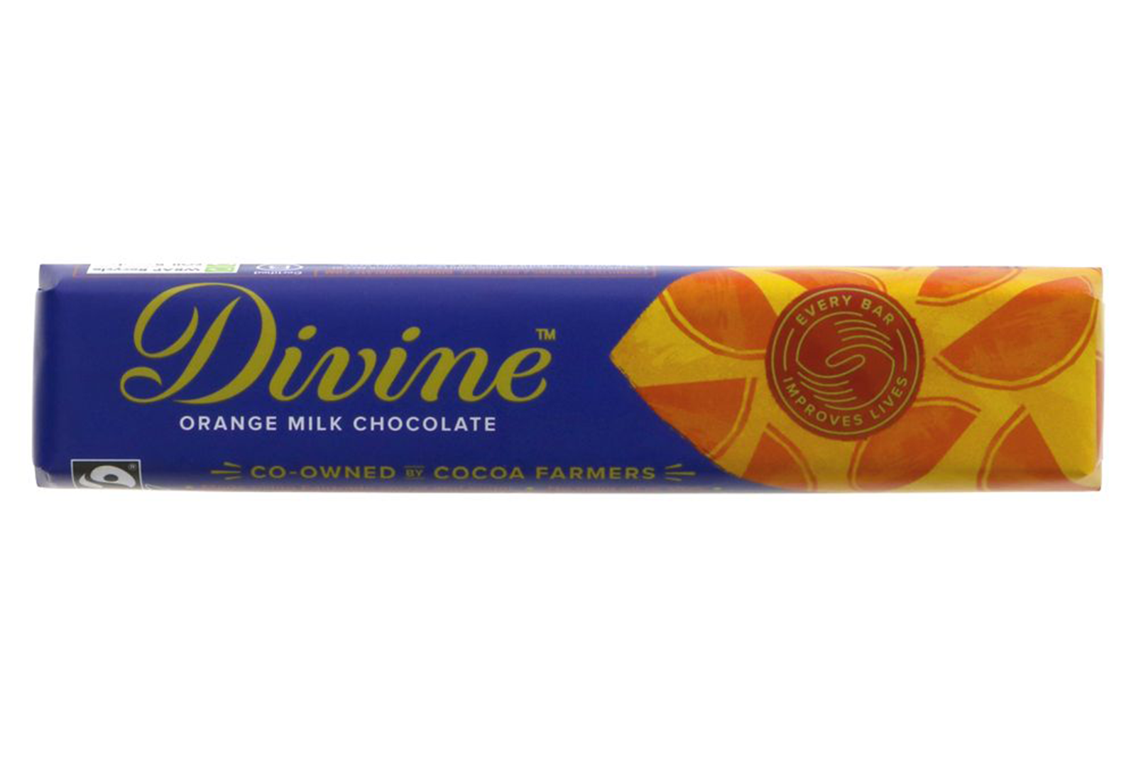 Orange Milk Chocolate Mini Bar 35g (Divine) | Healthy Supplies