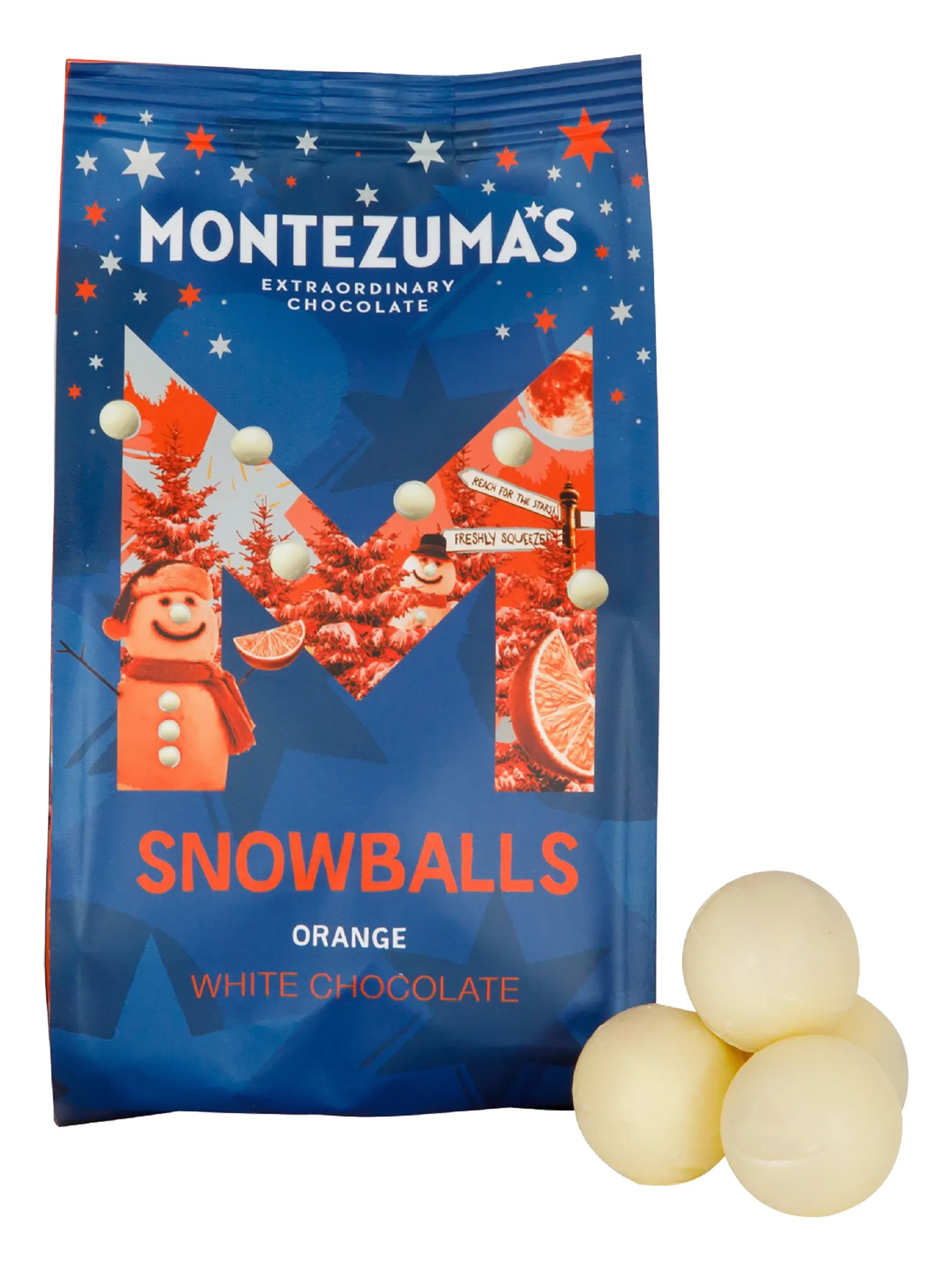 White Chocolate & Orange Snowballs 150g (Montezuma's) | Healthy Supplies