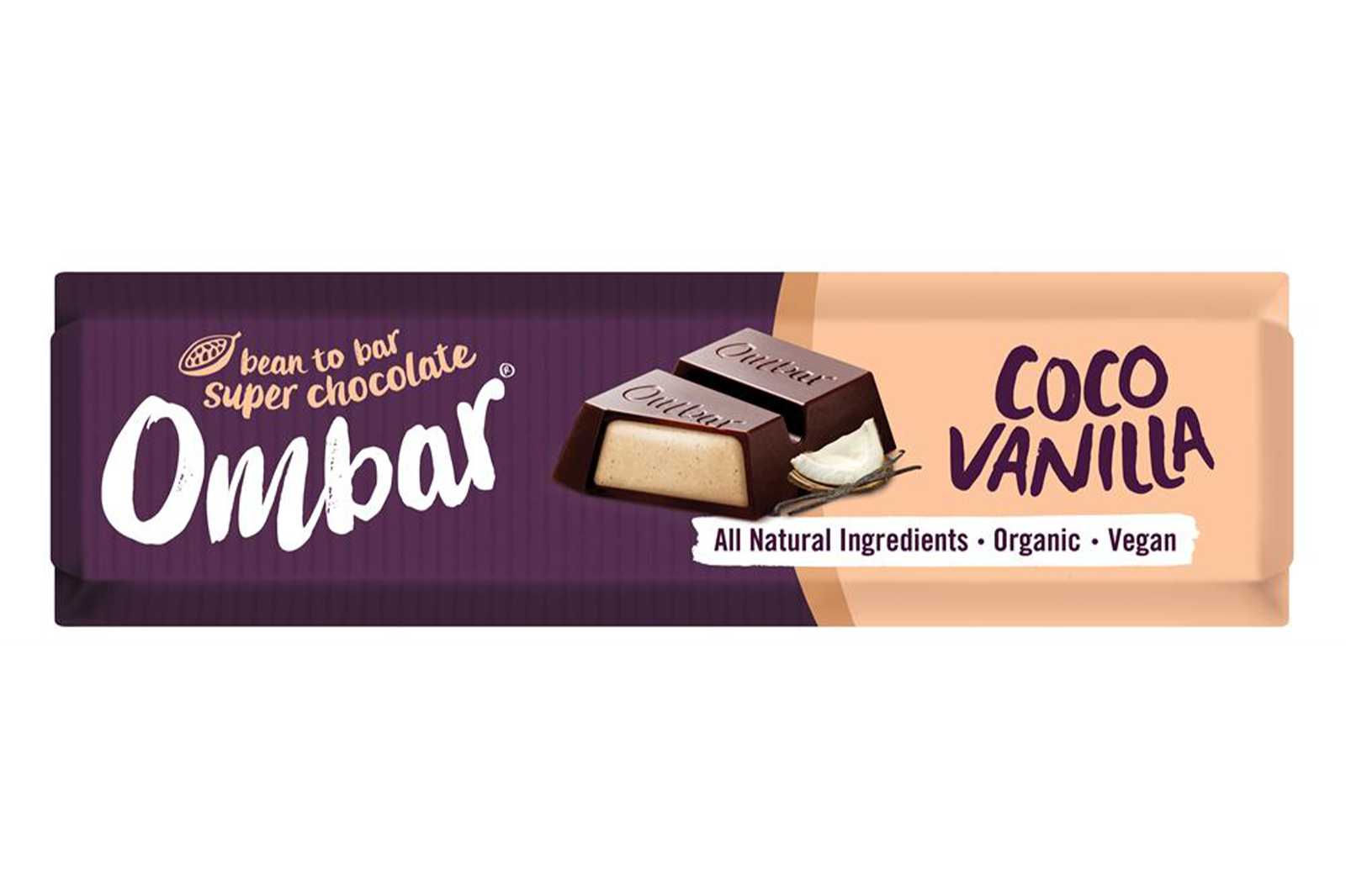 Organic Coco Vanilla Filled Chocolate Bar 42g (Ombar) | Healthy Supplies