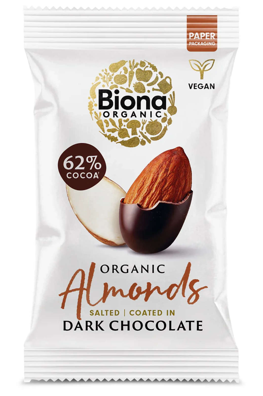 Organic Dark Chocolate Roasted Almonds 30g (Biona) | Healthy Supplies
