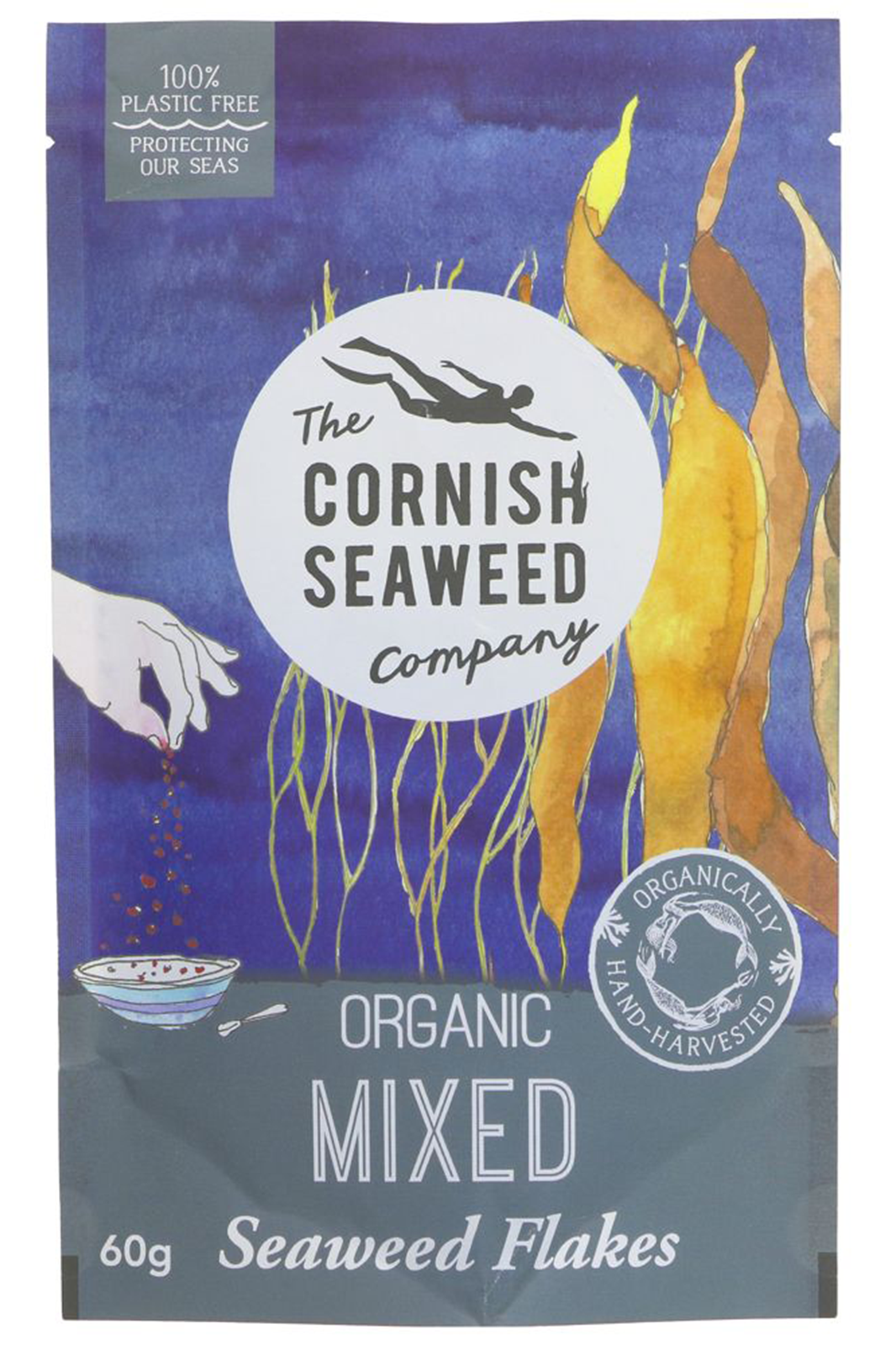 Organic Mixed Seaweed Flakes 60g (The Cornish Seaweed Company ...