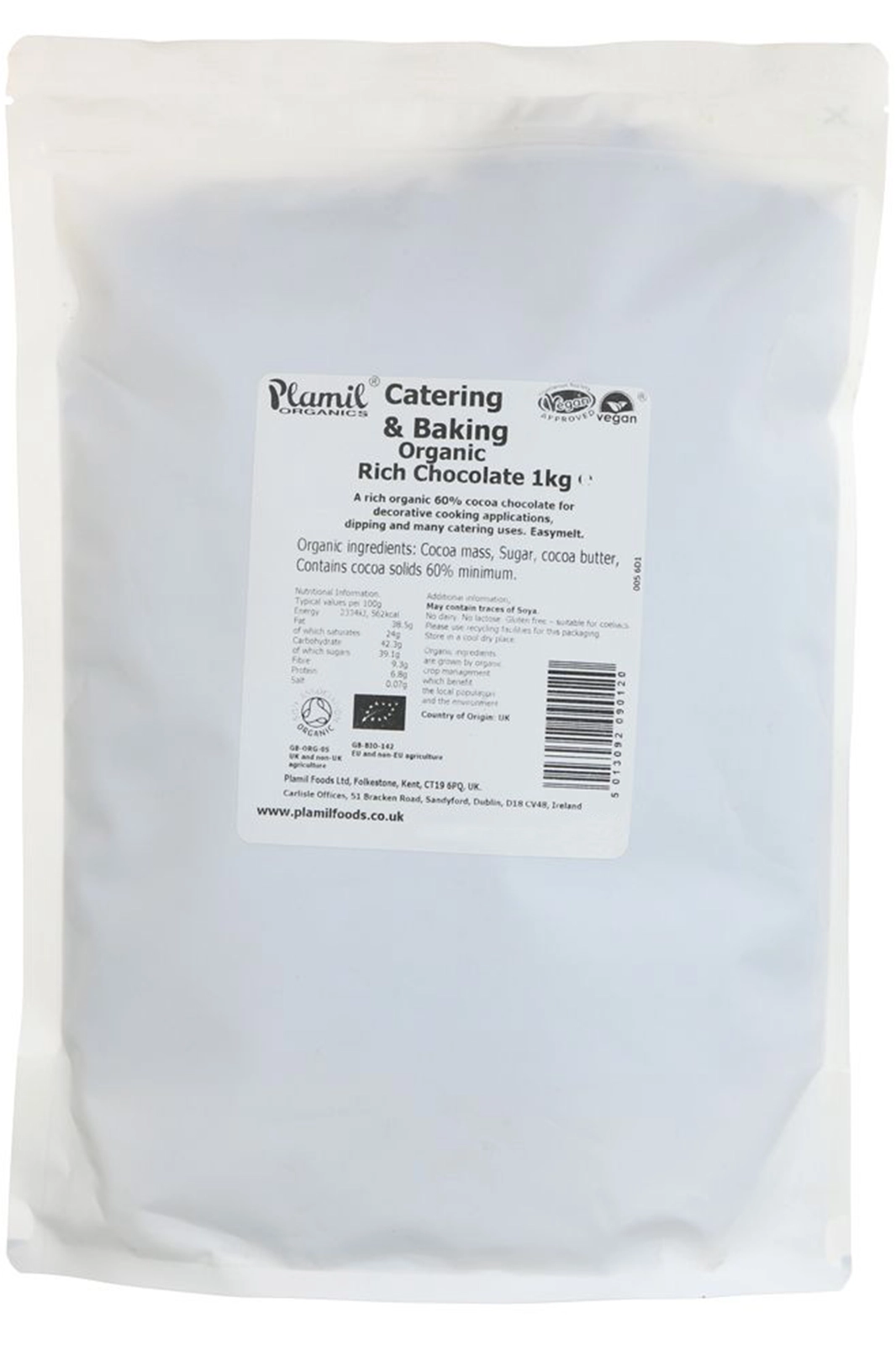Organic Rich Chocolate 1kg (Plamil) | Healthy Supplies