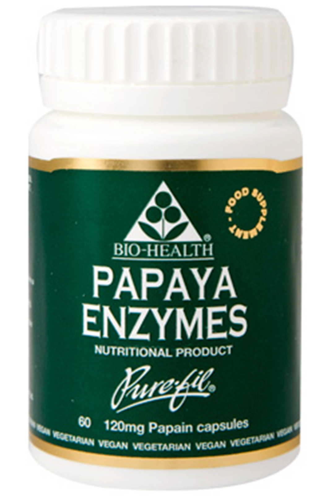 Papaya Enzymes 60 Capsules (Bio-Health) | Healthy Supplies
