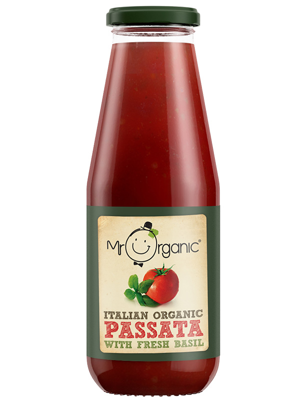 Passata with Basil, Organic 690g (Mr Organic) | Healthy Supplies