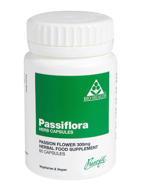 Passiflora Herb Capsules 300mg, 60 Capsules (Bio-Health) | Healthy Supplies